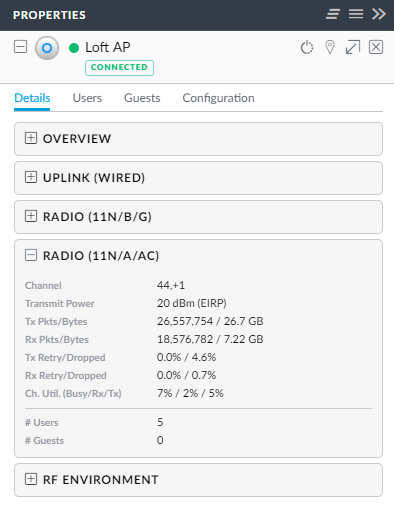 However, when you select a device a Properties pane opens on the right ...