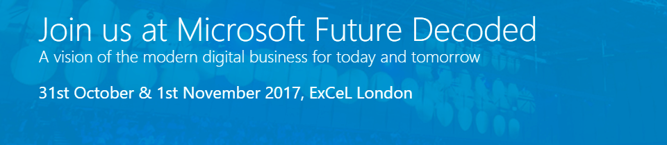 I’m speaking at Future Decoded in London November 1st